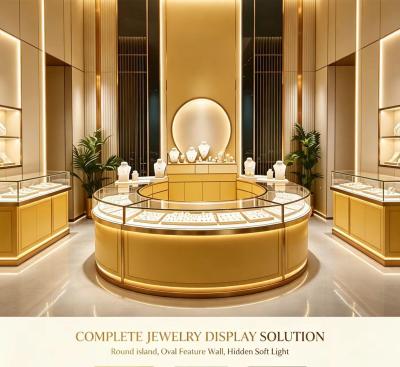 China Rose Gold Stainless Steel Frame Upright Display Case with Sliding Glass Doors and Adjustable Glass Shelves for sale