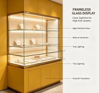 China Luxury Front Showcase Glass Display Showcase With 50kg Per Shelf Front Opening Soft-Close Mechanism And Secure Lock With Key for sale
