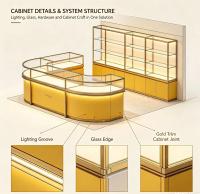 China Luxury Front Showcase Glass Display Showcase With 50kg Per Shelf Front Opening Soft-Close Mechanism And Secure Lock With Key for sale