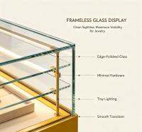 China Luxury Front Showcase with 50kg Per Shelf Capacity, Tempered Glass And Solid Wood Construction, and Precision LED Lighting System for sale