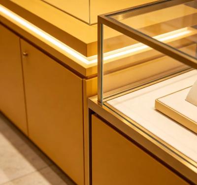China Customized Wall Mounted Display Case with Adjustable Glass Shelves and Built-in LED Lighting System for sale