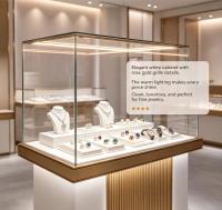 China 50kg Per Shelf Wall Mounted Display Case with LED Lighting and Solid Back for Retail Display for sale