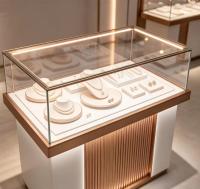 China 50kg Per Shelf Wall Mounted Display Case with LED Lighting and Solid Back for Retail Display for sale