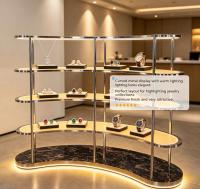 China Customized Wall Mounted Display Case with Matte Black Stainless Steel Frame, 3 Adjustable Shelves, and Built-in High CRI LED Lighting for sale