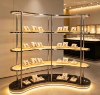 China Customized Wall Mounted Display Case with Matte Black Stainless Steel Frame, 3 Adjustable Shelves, and Built-in High CRI LED Lighting for sale