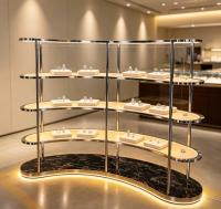 China Customized Wall Mounted Display Case with Matte Black Stainless Steel Frame, 3 Adjustable Shelves, and Built-in High CRI LED Lighting for sale