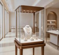 China Wall Mounted Display Case with Top-mounted LED Spotlights Key Lock and Tempered Glass Aluminum Frame for sale