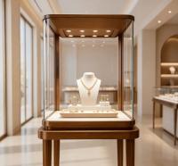 China Wall Mounted Display Case with Top-mounted LED Spotlights Key Lock and Tempered Glass Aluminum Frame for sale