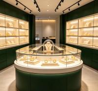China Customized Overall Dimensions Wall Mounted Display Case with 3 Adjustable Shelves and Top LED Spotlights And Strip Lighting for sale