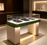 China Wall Mounted Display Case with Top-mounted LED Spotlights Key Lock and Installation Hardware Included for sale