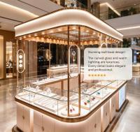 China Luxury Jewelry Store Layout with 90KG Display Case Weight LED Spotlights and Polished Marble Flooring for sale