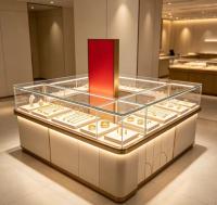 China Modern Jewelry Shop Interior with Polished Marble Flooring Aluminium Frame and Textured Wallpaper for sale