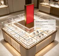 China Modern Jewelry Shop Interior with Polished Marble Flooring Aluminium Frame and Textured Wallpaper for sale