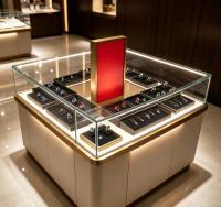 China Modern Jewelry Shop Interior with Polished Marble Flooring Aluminium Frame and Textured Wallpaper for sale