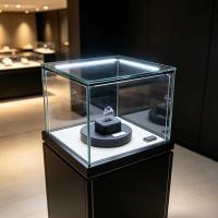 China Luxury Jewelry Store Layout with White And Gold Color Scheme Polished Marble Flooring and Aluminium Frame Material for sale