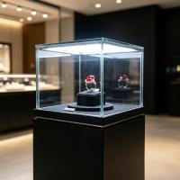 China Luxury Jewelry Store Layout with White And Gold Color Scheme Polished Marble Flooring and Aluminium Frame Material for sale