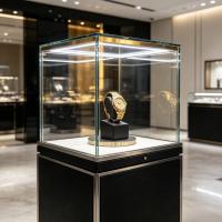 China Luxury Jewelry Store Layout with White And Gold Color Scheme Polished Marble Flooring and Aluminium Frame Material for sale