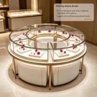 China Polished Marble Flooring Jewelry Shop Design with Aluminium Frame Material and Customizable Beige Options for Luxury Jewelry Store Layout for sale