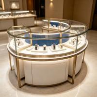 China Polished Marble Flooring Jewelry Shop Design with Aluminium Frame Material and Customizable Beige Options for Luxury Jewelry Store Layout for sale