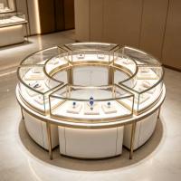 China Polished Marble Flooring Jewelry Shop Design with Aluminium Frame Material and Customizable Beige Options for Luxury Jewelry Store Layout for sale