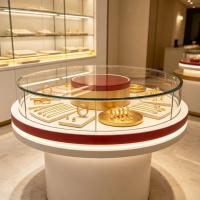 China Modern Jewelry Shop Design with White and Gold Color Scheme Aluminium Frame and Polished Marble Flooring for sale
