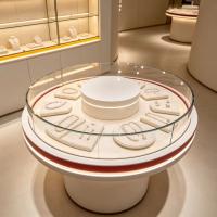 China Modern Jewelry Shop Design with White and Gold Color Scheme Aluminium Frame and Polished Marble Flooring for sale