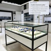 China Luxury Jewelry Store Layout with Aluminium Frame Material 90KG Display Case Weight and Custom Logo Signage for sale