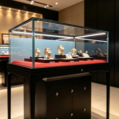 China Luxury Jewelry Store Layout with Polished Marble Flooring and Aluminium Frame Material in White And Gold Color Scheme for sale