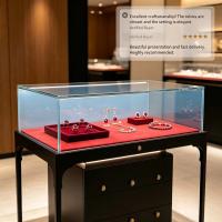 China Luxury Jewelry Store Layout with Polished Marble Flooring and Aluminium Frame Material in White And Gold Color Scheme for sale