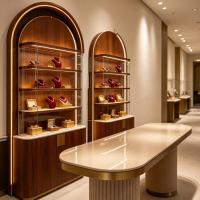 China Built-in Key Lock Jewelry Display Table with Scratch-resistant Finish and Dimmable High-CRI LED Lighting for sale