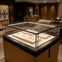 China High CRI LED Lighting Jewelry Display Table with Lockable Compartments and Scratch-resistant Finish for sale