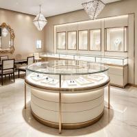China Durable Jewelry Display Table with 12 Display Compartments, Built-in Key Lock, and Dimmable High-CRI LED Lighting for sale