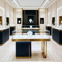 China LED Lighting Upright Display Case with Adjustable Glass Shelves and Tempered Glass Metal Frame for sale