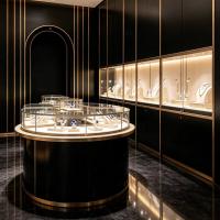 China Adjustable Glass Shelves Upright Display Case with Durable Stainless Steel Frame and Built-in LED Strip Lights for sale
