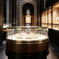 China 120cm X 60cm X 75cm Jewelry Display Table with High CRI LED Lighting and Built-in Key Lock for sale