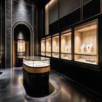 China 120cm X 60cm X 75cm Jewelry Display Table with High CRI LED Lighting and Built-in Key Lock for sale