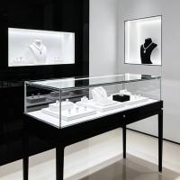 China Luxury Front Showcase with Front Opening Soft-Close Doors and 5 Adjustable Glass Shelves in Mahogany Brown for sale