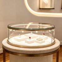 China Heart Shaped Jewelry Display Stand with Built-in Dimmable LED Lighting and 2-tier Velvet Platform for sale