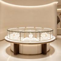 China Built-in Dimmable LED Lighting Jewelry Display Stand with 2-tier Velvet Platform and Corrosion-resistant Frame for sale