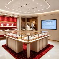 China Luxury Front Showcase with 5 Adjustable Glass Shelves and Tempered Glass in Modern Luxury Design for sale