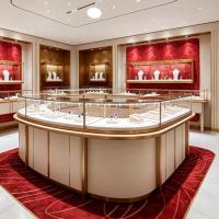 China Luxury Front Showcase with 5 Adjustable Glass Shelves and Tempered Glass in Modern Luxury Design for sale