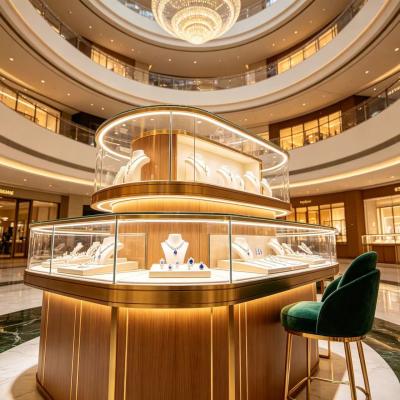China Heart Shaped Jewelry Display Stand with Premium Matte Green PU Leather and Built-in Dimmable LED Lighting System Lightweight 0.065 Kg for sale