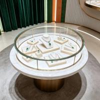 China Tempered Glass and Stainless Steel Jewelry Counter with Hidden LED Strip Lighting and Customized Dimensions for sale