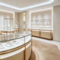China Eco-Friendly Luxury Front Showcase with Sliding Front Doors and Adjustable Glass Shelves for sale