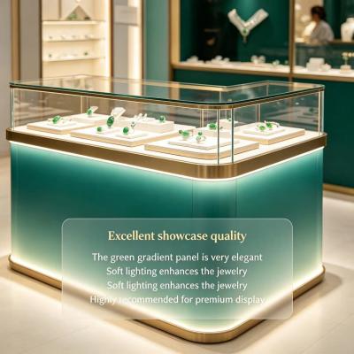 China Durable Stainless Steel Upright Display Case with Built-in LED Strip Lights and Adjustable Glass Shelves for sale