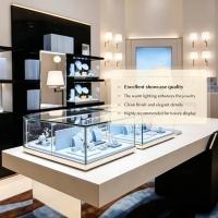 China Luxury Front Showcase in Mahogany Brown with Front Opening Soft-Close Doors and 5 Adjustable Glass Shelves for sale
