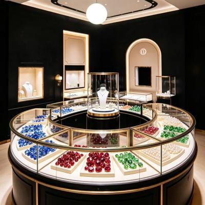 China Customized Overall Dimensions Jewelry Counter with 3 Adjustable Shelves and Secure Key Lock for Retail Display for sale