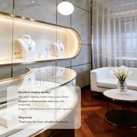 China Fixed Installation Jewelry Display Counter with Tempered Glass And Stainless Steel, Secure Key Lock, and 3 Adjustable Shelves for sale