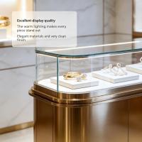 China Customized Shelf Dimensions Island Display Cabinet with 360° Panoramic Display and High Density White Velvet Base for sale