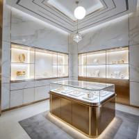 China Customized Shelf Dimensions Island Display Cabinet with 360° Panoramic Display and High Density White Velvet Base for sale